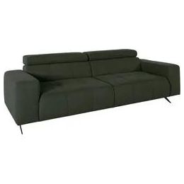 2-Sitzer DOMO collection "Trento" Sofas Gr. B/H/T: 238cm x 79cm x 104cm, Struktur fein, Mit Kopfteilverstellung, grün