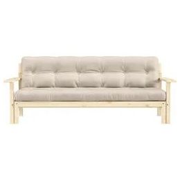 Schlafsofa KARUP DESIGN "Unwind" Sofas Gr. B/H/T: 190cm x 14cm x 92cm, Baumwollmix, beige Mit Holzstruktur, inkl. Futonmatratze, Liegefläche 130x190 cm