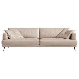 2,5-Sitzer Egoitaliano "Sophia, Designsofa mit extrakomfortablem Sitzkomfort" Sofas Gr. B/H/T: 214cm x 77cm x 96cm, Leder BULL, 2,5 Sitzer, weiß (paper) Daunenfederung, inkl. 2 Kissen