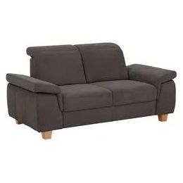 2-Sitzer Home Affaire "Dalia" Sofas Gr. B/T: 173 cm x 96 cm, Luxus-Microfaser weich, mit Kopfteilverstellung, grau (dunkelgrau) mit Federkernpolsterung, wahlweise auch Kopftteilverstellung