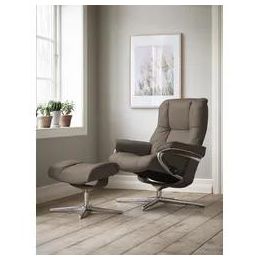 Relaxsessel stressless "Mayfair" Sessel Gr. Leder BATICK, Cross Base Wenge, Relaxfunktion-Drehfunktion-PlusTMSystem-Gleitsystem-BalanceAdaptTM, B/H/T: 83cm x 102cm x 74cm, braun (mole batick) mit Cross Base, Größe S, M & L, Holzakzent Wenge