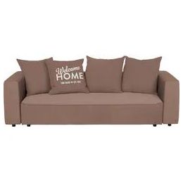 Schlafsofa Tom Tailor HOME "HEAVEN CASUAL SLEEP" Sofas Gr. B/H/T: 244 cm x 85 cm x 112 cm, Struktur fein TBO, mit Bettfunktion-mit Bettkasten, braun (coconut brown tbo 12) aus der COLORS COLLECTION, inklusive Bettfunktion & Bettkasten