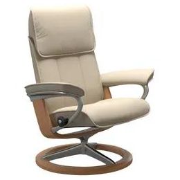 Relaxsessel stressless "Admiral", beige (cream batick), B:93cm H:103cm T:79cm, Leder BATICK: BATICK ist ein leicht korrigiertes, durchgefärbtes und genarbtes Möbelleder, bei dem die meisten Unebenheiten und Spuren in der Regel entfernt wurden., Sessel, mit Signature Base, Größe M & L, Gestell Eiche