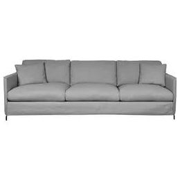 3,5-Sitzer furninova "Petito" Sofas Gr. B/H/T: 248 cm x 82 cm x 102 cm, Struktur, ohne Bettfunktion, weiß (silver) abnehmbarer Hussenbezug, alle Kissen mit Federn gefüllt, 2 Zierkissen