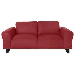 2-Sitzer W.Schillig "montanaa" Sofas Gr. B/H/T: 192cm x 78cm x 94cm, Longlife Xtra-Leder Z59, rot (ruby z59) mit Metallkufen in Schwarz pulverbeschichtet, Breite 192 cm