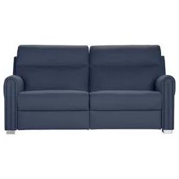 2-Sitzer NICOLETTI HOME "Atlanta" Sofas Gr. B/H/T: 154cm x 99cm x 94cm, Luxus-Microfaser Wildlederoptik, ohne Relaxfunktion, blau Breite 154 cm, wahlweise mit Relaxfunktion