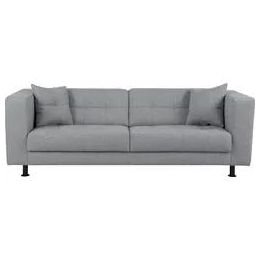 3-Sitzer Inosign "Bengo" Sofas Gr. B/H/T: 202cm x 68cm x 88cm, Struktur, grau (hellgrau) mit Steppung im Sitz- und Rückenbereich, incl. Zierkissen