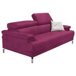 2,5-Sitzer Egoitaliano "Soul, Design und Sitzkomfort auf hohem Niveau, tolle Details", pink (fuchsia), B:200cm H:76cm T:106cm, Sofas, inkl. Kopfteilverstellung für noch mehr Komfort, Designfuß