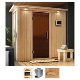 Karibu Sauna "Vada" Saunen 9 KW-Bio-Ofen mit externer Steuerung Gr. Bio-Kombiofen, externe Steuerung, 9 kW, beige (naturbelassen)