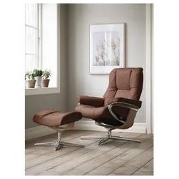 Relaxsessel stressless "Mayfair" Sessel Gr. Leder PALOMA, Cross Base Eiche, Relaxfunktion-Drehfunktion-PlusTMSystem-Gleitsystem-BalanceAdaptTM, B/H/T: 79cm x 102cm x 73cm, braun (copper paloma) mit Cross Base, Größe S, M & L, Holzakzent Eiche