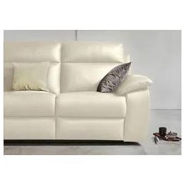 3-Sitzer NICOLETTI HOME Sofas Gr. B/H/T: 203cm x 99cm x 94cm, NaturLEDER TORELLO, ohne Relaxfunktion, beige (cremeweiß) Breite 203 cm, wahlweise mit oder ohne elektrische Relaxfunktion