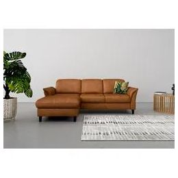 Sit & More Ecksofa SIT&MORE "Maggiore L-Form" Sofas Gr. B/T: 258 cm x 173 cm, Luxus-Microfaser, mega-Recamiere links, mit Kopfteilverstellung-ohne Bettfunktion-ohne Bettkasten-Fussfarbe: schwarz matt, braun (cognac) wahlweise mit Kopfteilverstellung, Bettfunktion und Bettkasten