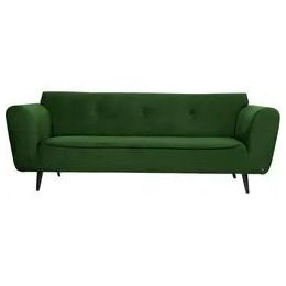 2-Sitzer Tom Tailor HOME "NEW WAVE CHIC" Sofas Gr. B/H/T: 193cm x 81cm x 91cm, Samtstoff TSV, grün (forest tsv 33) mit Knöpfen im Rücken, Breite 193 cm