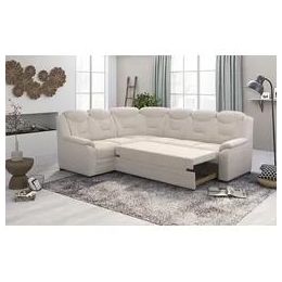 Ecksofa COTTA "Marcus L-Form" Sofas Gr. B/H/T: 263cm x 99cm x 211cm, Chenille, langer Schenkel rechts-Bettfunktion rechts, Mit Bettfunktion-mit Schubkasten, beige Bequemes Ecksofa in klassischem Design mit hoher Rückenlehne