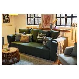 Schlafsofa Tom Tailor HOME "HEAVEN CASUAL SLEEP" Sofas Gr. B/H/T: 244cm x 85cm x 112cm, Struktur grob TCU, mit Bettfunktion-mit Bettkasten, grün (green forest tcu 33) aus der COLORS COLLECTION, inklusive Bettfunktion & Bettkasten