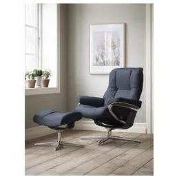 Relaxsessel stressless "Mayfair" Sessel Gr. Microfaser DINAMICA, Cross Base Schwarz, Relaxfunktion-Drehfunktion-PlusTMSystem-Gleitsystem-BalanceAdaptTM, B/H/T: 79cm x 102cm x 73cm, blau (blue dinamica) mit Cross Base, Größe S, M & L, Holzakzent Schwarz