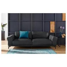 2,5-Sitzer W.Schillig "montanaa" Sofas Gr. B/H/T: 232cm x 78cm x 94cm, Longlife Xtra-Leder Z59, schwarz (schwarz z59) mit Metallfüßen in Schwarz pulverbeschichtet, Breite 232 cm