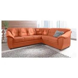 Sit & More Ecksofa SIT & MORE "Savona L-Form" Sofas Gr. B/H/T: 262cm x 90cm x 212cm, Kunstleder SOFTLUX, langer Schenkel links, ohne Bettfunktion, orange (terrakotta) wahlweise mit Bettfunktion, inklusive Federkern, frei im Raum stellbar