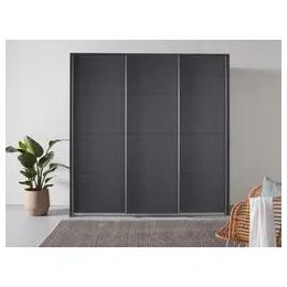 Schwebetürenschrank Rauch "Oteli" Schränke Gr. B/H/T: 211 cm x 233 cm x 68 cm, ohne Beleuchtung, 3 St., grau (graumetallic) inkl. Passepartout optional mit Beleuchtung