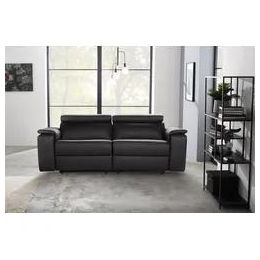 3-Sitzer NICOLETTI HOME "Seattle" Sofas Gr. B/H/T: 205 cm x 84 cm x 99 cm, Dickleder, ohne Relaxfunktion, braun (chocolate) Breite 205 cm, wahlweise mit Relaxfunktion, Kopfteilverstellung