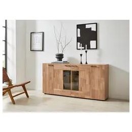 Sideboard Home Affaire "LEVITA" Sideboards Gr. B/H/T: 164cm x 80cm x 35cm, beige (natur) Kommode, Breite 164 cm