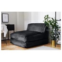 Relaxsessel LEONIQUE "Polly" Sessel Gr. Samtvelours, Bettfunktion, B/H: 106cm x 86cm, grau (anthrazit) Loungesessel mit Schlaffunktion, perfekt als Gästebett, Daybed