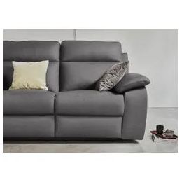 3-Sitzer NICOLETTI HOME Sofas Gr. B/T: 203cm x 94cm, Luxus-Microfaser Wildlederoptik, ohne Relaxfunktion, grau (dunkelgrau) Breite 203 cm, wahlweise mit oder ohne elektrische Relaxfunktion