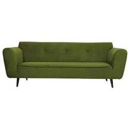 2-Sitzer Tom Tailor HOME "NEW WAVE CHIC" Sofas Gr. B/H/T: 193cm x 81cm x 91cm, Samtstoff TSV, grün (olive tsv 23) mit Knöpfen im Rücken, Breite 193 cm