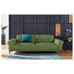 2,5-Sitzer W.Schillig "montanaa" Sofas Gr. B/H/T: 232cm x 78cm x 94cm, Longlife Xtra-Leder Z69, grün (grün z69) mit Metallfüßen in Schwarz pulverbeschichtet, Breite 232 cm