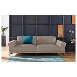 2,5-Sitzer W.Schillig "montanaa" Sofas Gr. B/H/T: 232 cm x 78 cm x 94 cm, Longlife Xtra-Leder Z59, braun (stone z59) mit Metallfüßen in Schwarz pulverbeschichtet, Breite 232 cm