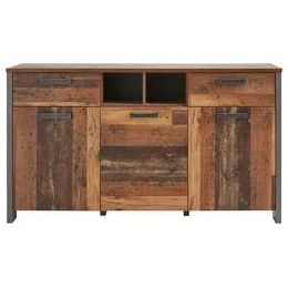 Sideboard FORTE Sideboards grau (old wood vintage, beton, optik) Breite 156 cm