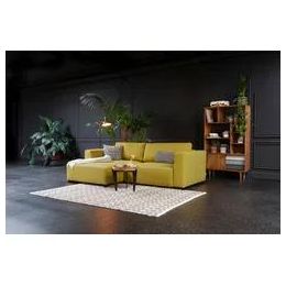 Ecksofa Tom Tailor HOME "HEAVEN STYLE S" Sofas Gr. B/H/T: 242cm x 85cm x 162cm, Struktur fein TBO, Recamiere links, mit Bettfunktion-mit Bettkasten-Kunststofffuß, gelb (mustard tbo 5) aus der COLORS COLLECTION, wahlweise mit Bettfunktion & Bettkasten