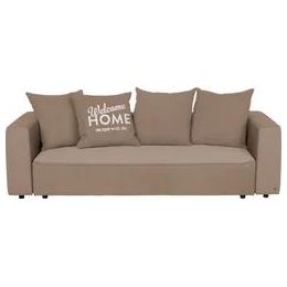 Schlafsofa Tom Tailor HOME "HEAVEN CASUAL SLEEP" Sofas Gr. B/H/T: 244cm x 85cm x 112cm, Struktur fein TBO, mit Bettfunktion-mit Bettkasten, braun (soft brown tbo 22) aus der COLORS COLLECTION, inklusive Bettfunktion & Bettkasten