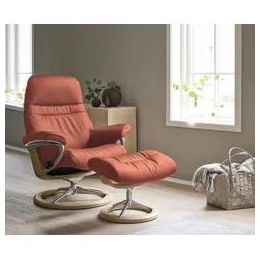 Relaxsessel stressless "Sunrise", rot (henna paloma), B:79cm H:103cm T:73cm, Leder BATICK: BATICK ist ein leicht korrigiertes, durchgefärbtes und genarbtes Möbelleder, bei dem die meisten Unebenheiten und Spuren in der Regel entfernt wurden., Leder PALOMA: PALOMA ist ein durchgefärbtes Semianilin-Möbelleder mit natürlicher Narbung., ROHLEDER Stoff Q2 FARON: Ein fester zuverlässiger Bouclu00e9 mit 