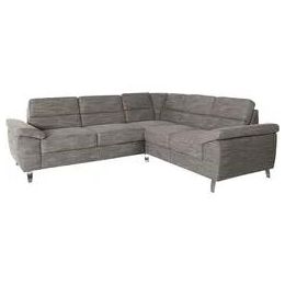 Sit & More Ecksofa SIT & MORE "Sorano L-Form" Sofas Gr. B/H/T: 249cm x 88cm x 229cm, Struktur grob, langer Schenkel links, ohne Funktion, grau wahlweise mit Bett- und Relaxfunktion, inkl. Bettkasten