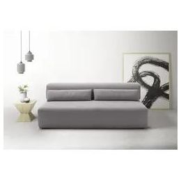 Schlafsofa Inosign "Donka Dauerschläfer-geeignet, belastbar bis 270 kg incl. Bettkasten" Sofas Gr. B/T: 200cm x 108cm, Flachgewebe, ohne Armlehnen, grau (stone) ohne Armlehnen, Breite 200 cm, auch in Cord, Tonnentaschen-Federkern