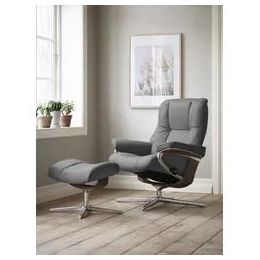 Relaxsessel stressless "Mayfair" Sessel Gr. Microfaser DINAMICA, Cross Base Wenge, Relaxfunktion-Drehfunktion-PlusTMSystem-Gleitsystem-BalanceAdaptTM, B/H/T: 79cm x 102cm x 73cm, grau (dark grey dinamica) mit Cross Base, Größe S, M & L, Holzakzent Wenge