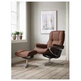 Relaxsessel stressless "Mayfair" Sessel Gr. Leder PALOMA, Cross Base Schwarz, Relaxfunktion-Drehfunktion-PlusTMSystem-Gleitsystem-BalanceAdaptTM, B/H/T: 83cm x 102cm x 74cm, braun (copper paloma) mit Cross Base, Größe S, M & L, Holzakzent Schwarz