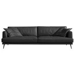 2,5-Sitzer Egoitaliano "Sophia, Designsofa mit extrakomfortablem Sitzkomfort" Sofas Gr. B/H/T: 214cm x 77cm x 96cm, Leder BULL, 2,5 Sitzer, schwarz Daunenfederung, inkl. 2 Kissen