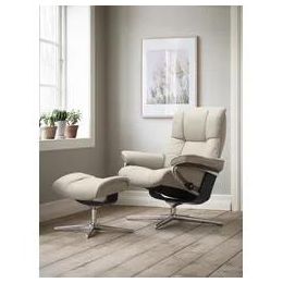 Relaxsessel stressless "Mayfair" Sessel Gr. ROHLEDER Stoff Q2 FARON, Cross Base Schwarz, Relaxfunktion-Drehfunktion-PlusTMSystem-Gleitsystem-BalanceAdaptTM, B/H/T: 83cm x 102cm x 74cm, beige (light q2 faron) mit Cross Base, Größe S, M & L, Holzakzent Schwarz