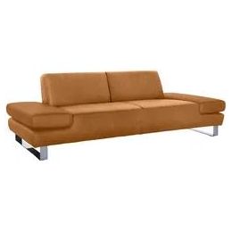 3-Sitzer W.Schillig "taboo" Sofas Gr. B/H/T: 232cm x 76cm x 91cm, Stoff S37, mit Armlehnenverstellung, gelb (brandy s37) mit Normaltiefe, inklusive Armlehnenverstellung