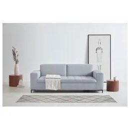 3-Sitzer OTTO products "Grazzo" Sofas Gr. B/H/T: 218 cm x 80 cm x 90 cm, Struktur (recyceltes Polyester), silberfarben (silber) Sofas hochwertige Stoffe aus recyceltem Material, Steppung im Sitzbereich