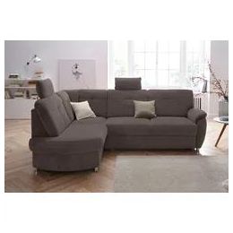 Sit & More Ecksofa SIT & MORE "Sonoma L-Form" Sofas Gr. B/H/T: 246 cm x 91 cm x 176 cm, Luxus-Microfaser, Ottomane links, mit Bettfunktion-mit Bettkasten, braun (espresso) wahlweise mit Bettfunktion und Bettkasten