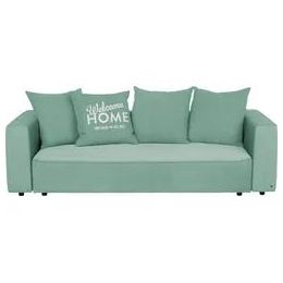 Schlafsofa Tom Tailor HOME "HEAVEN CASUAL SLEEP" Sofas Gr. B/H/T: 244cm x 85cm x 112cm, Struktur fein TBO, mit Bettfunktion-mit Bettkasten, grün (mint tbo 53) aus der COLORS COLLECTION, inklusive Bettfunktion & Bettkasten