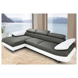 Ecksofa Inosign "Solution L-Form", weiß (altweiß, grau), B:286cm H:73cm T:167cm, Sofas, wahlweise mit Bettfunktion