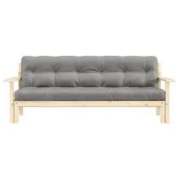 Schlafsofa KARUP DESIGN "Unwind" Sofas Gr. B/H/T: 190cm x 14cm x 92cm, Baumwollmix, grau (light grey) Mit Holzstruktur, inkl. Futonmatratze, Liegefläche 130x190 cm