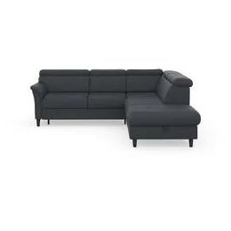 Sit & More Ecksofa SIT & MORE "Marano L-Form", grau (dunkelgrau), B:252cm T:216cm, 98% Polyester, 2% Polyamid, Sofas, inklusive Kopfteilverstellung, wahlweise mit Bettfunktion, Bettkasten