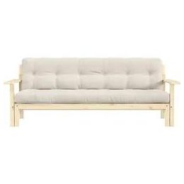 Schlafsofa KARUP DESIGN "Unwind" Sofas Gr. B/H/T: 190cm x 14cm x 92cm, Polyester, beige (ivory) Mit Holzstruktur, inkl. Futonmatratze, Liegefläche 130x190 cm