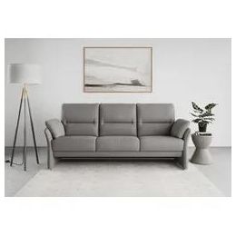 3-Sitzer DOMO collection "Pina" Sofas Gr. B/H/T: 219cm x 95cm x 88cm, Microfaser hochflorig, grau (dunkelgrau) mit Federkern, Breite 219cm