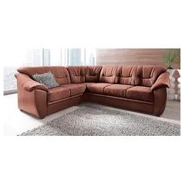 Sit & More Ecksofa SIT&MORE "Savona L-Form" Sofas Gr. B/H/T: 262 cm x 90 cm x 212 cm, Kunstleder SOFTLUX, langer Schenkel rechts, ohne Bettfunktion, braun (kastanie) wahlweise mit Bettfunktion, inklusive Federkern, frei im Raum stellbar